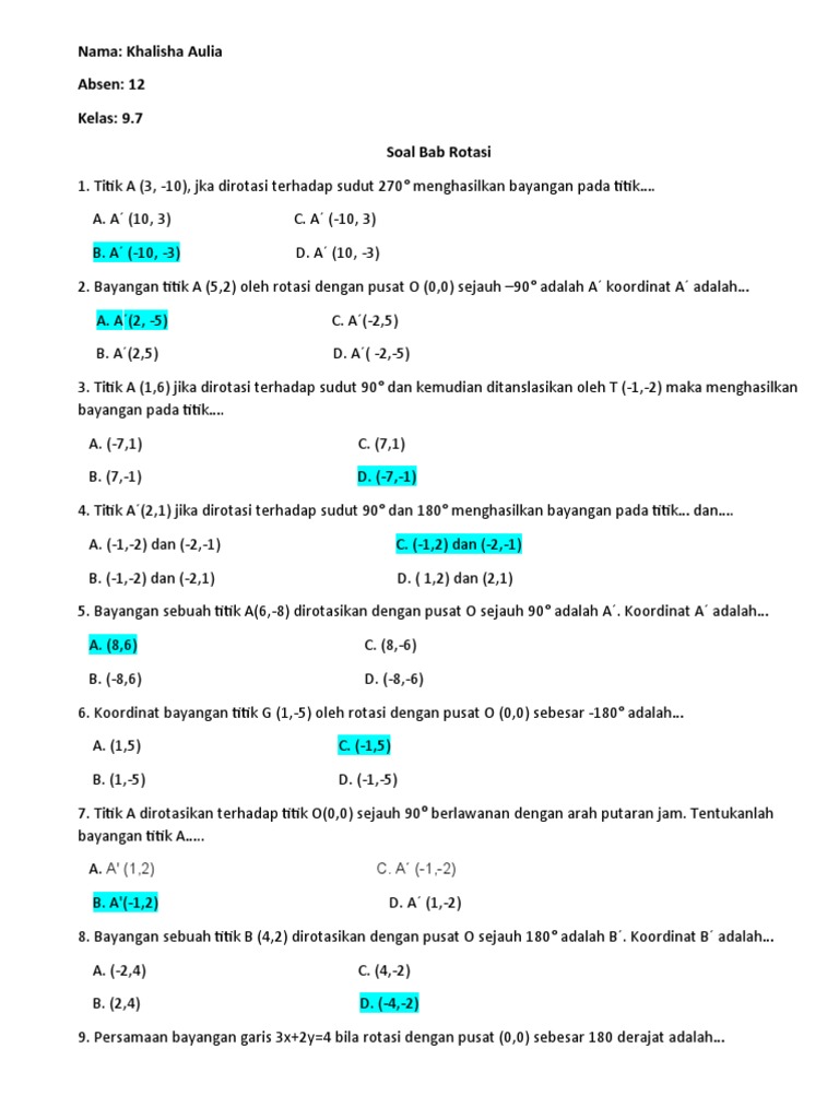 Rotasi | PDF | Metode & Bahan Ajar