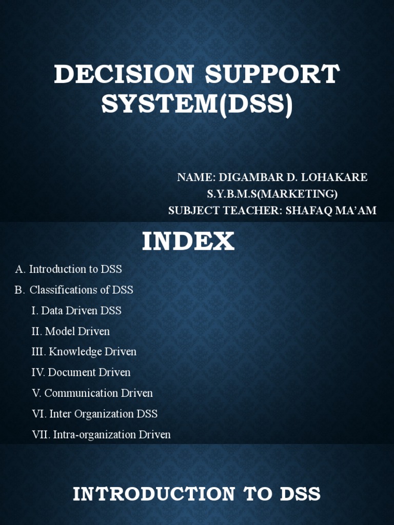 DSS Guide for Marketing Students | PDF | Computers