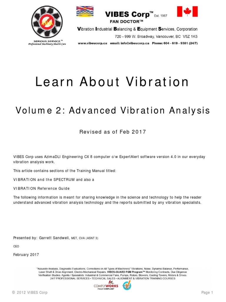 Learn About Vibration: Volume 2: Advanced Vibration Analysis | PDF ...