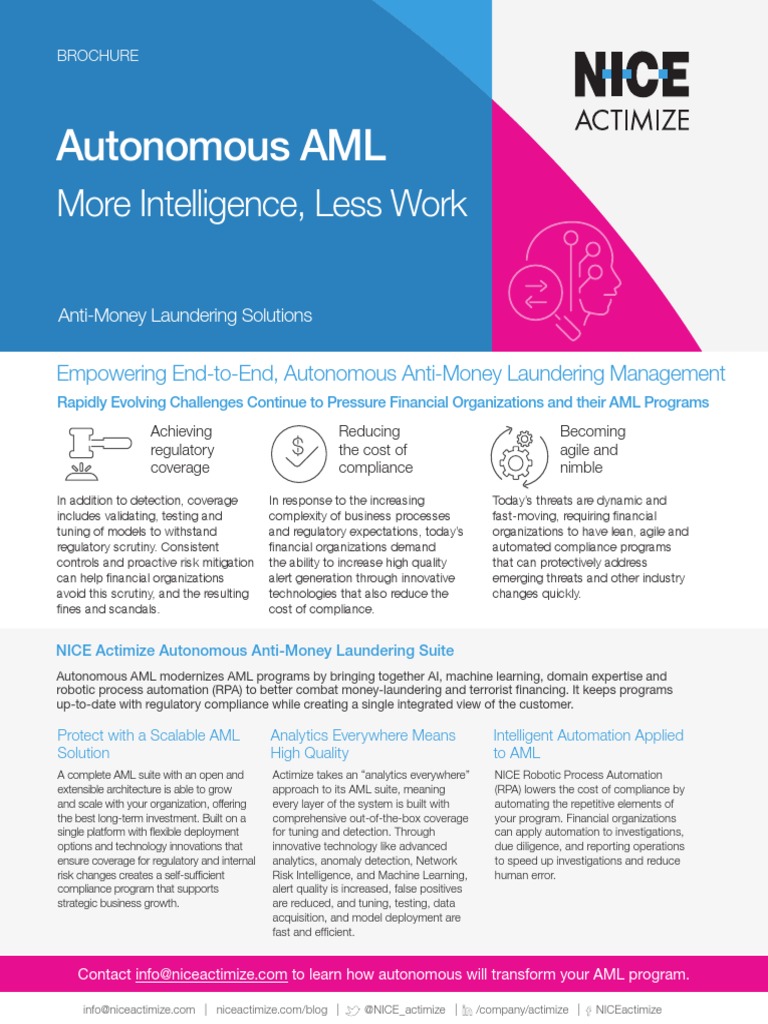 AML AML Suite Brochure | PDF | Money Laundering | Analytics