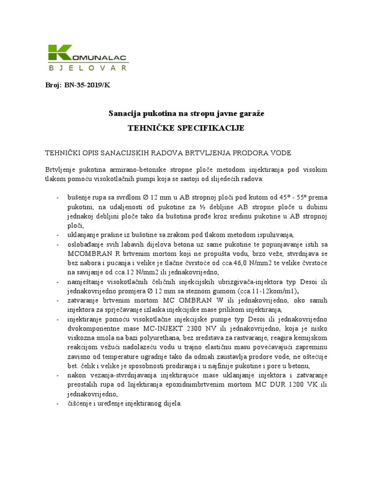 Tehnicke Specifikacije | PDF