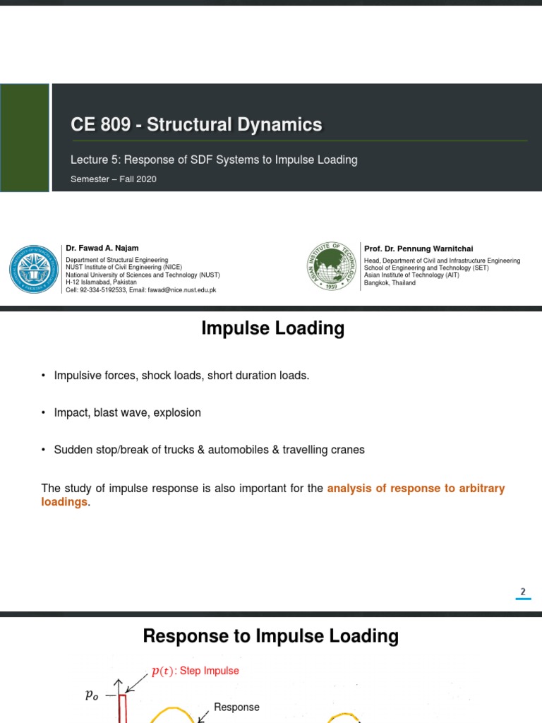 CE 809 - Lecture 5 - Response of SDF Systems To Impulse Loading | PDF ...