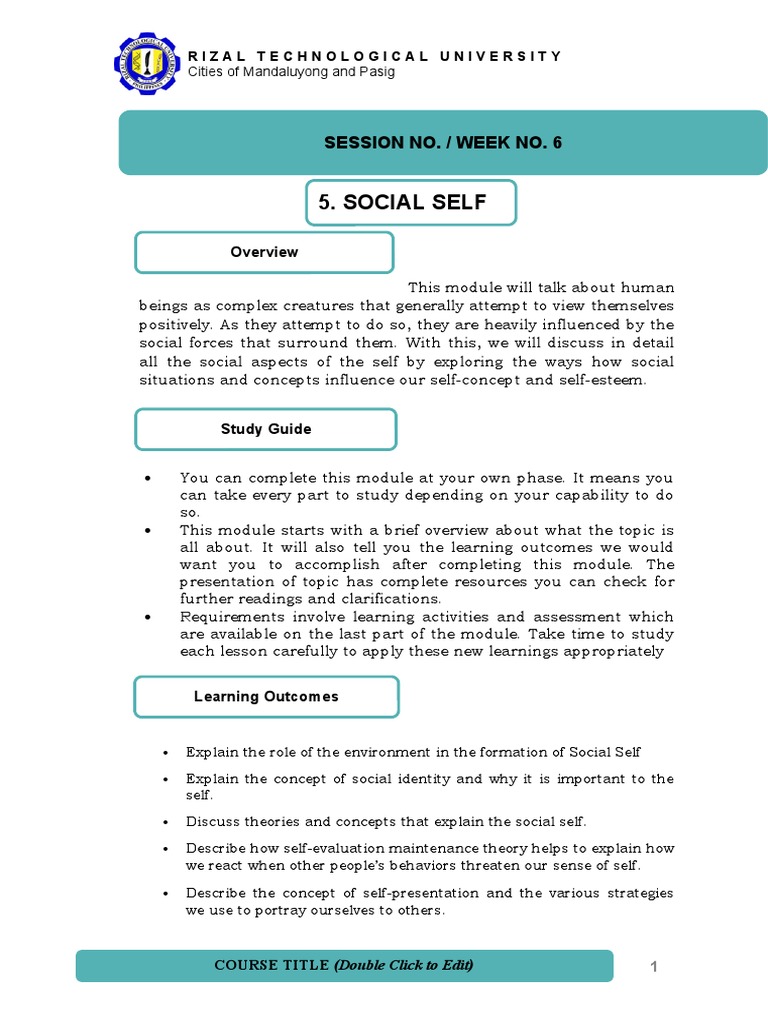 Social Self | Download Free PDF | Self Concept | Identity (Social Science)