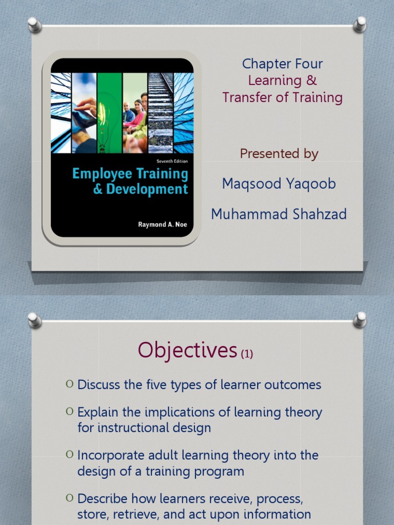 Learning and Transfer of Training Presentation 2 | PDF | Learning ...