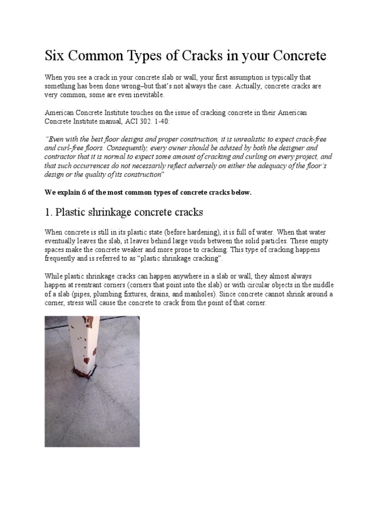 Common Types of Concrete Cracks | PDF | Home & Garden | Science ...
