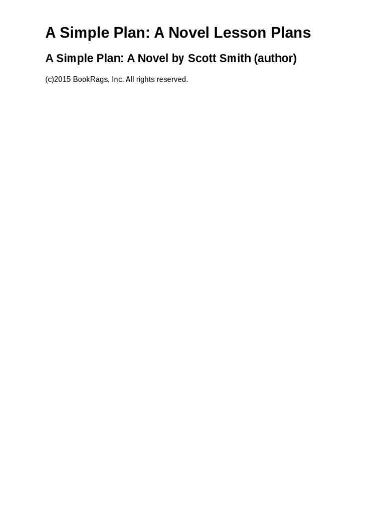 A Simple Plan Lessonplan | PDF | Lesson Plan | Homework