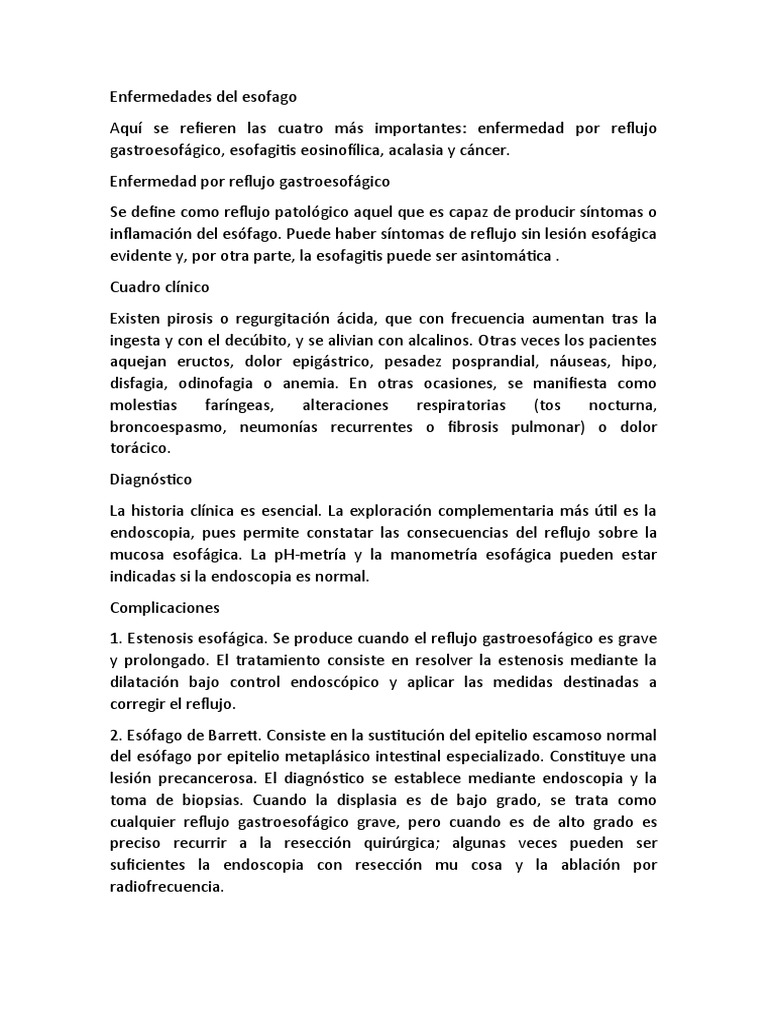 Enfermedades Del Esofago | PDF | La enfermedad por reflujo ...