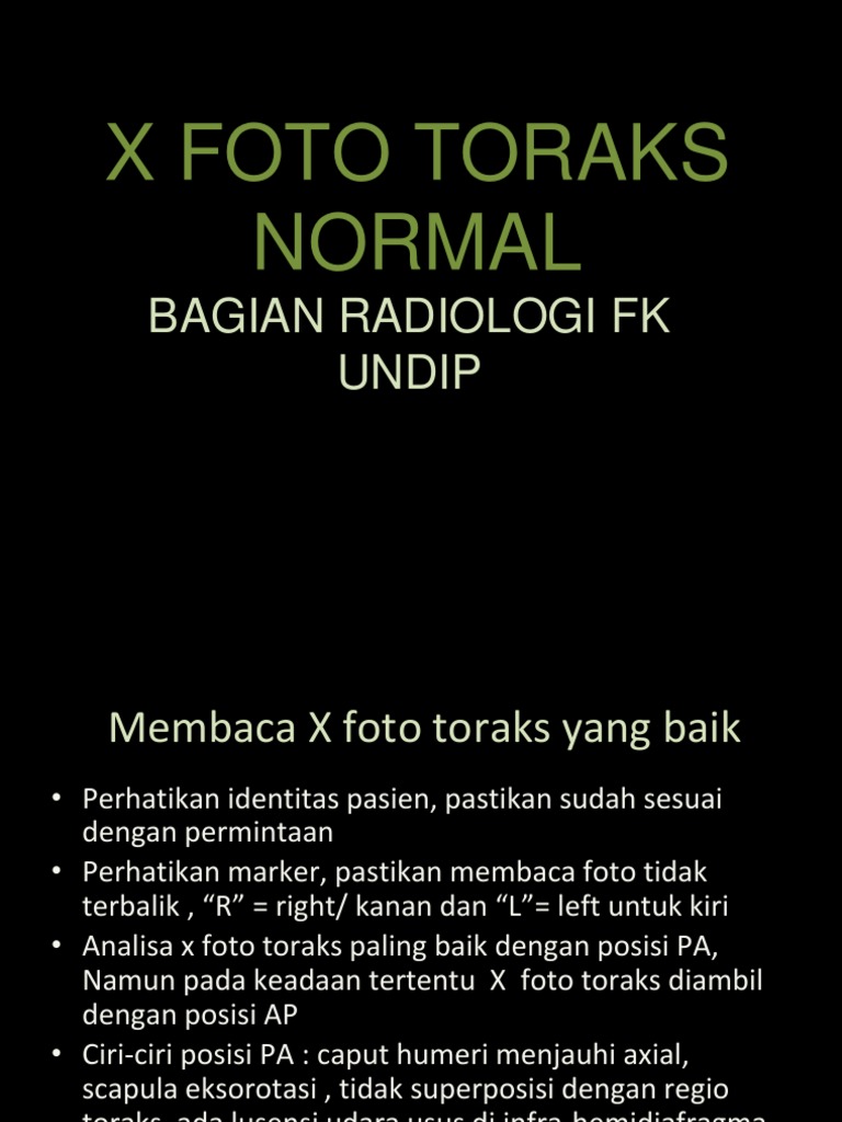 Panduan Foto Toraks Normal | PDF