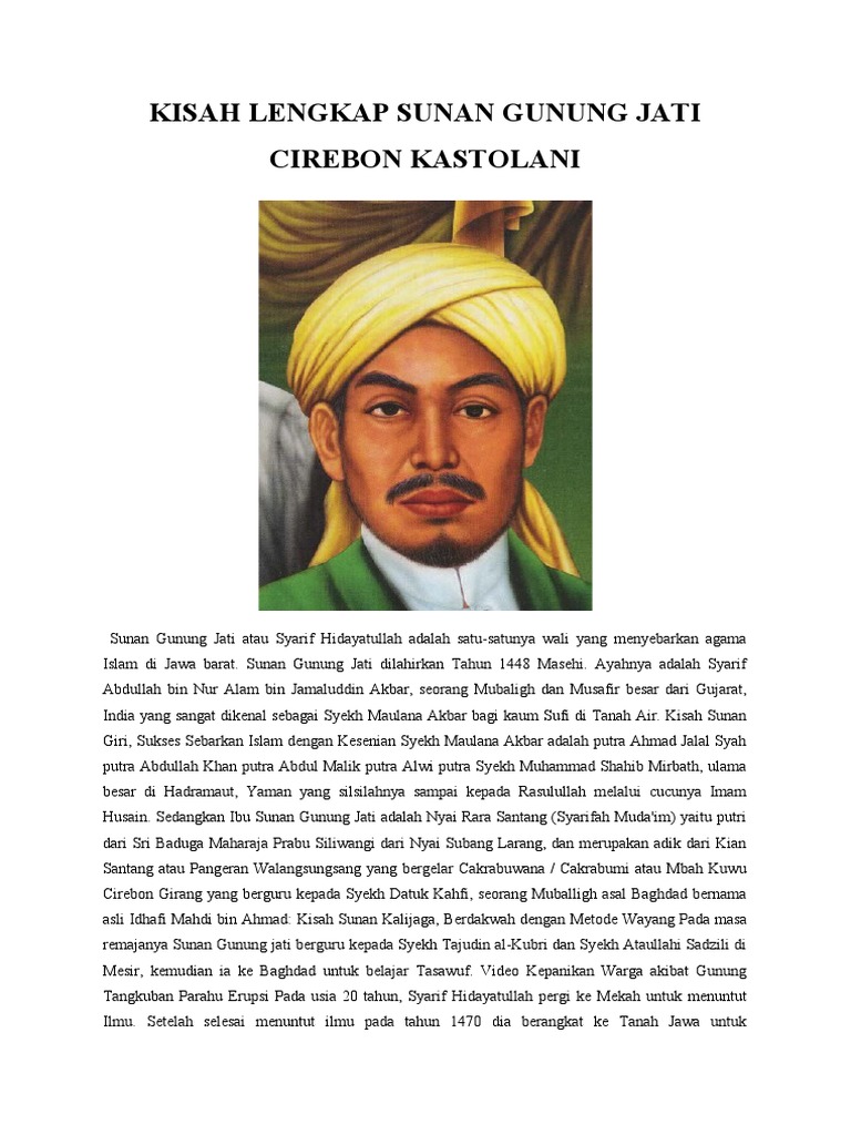Kisah Lengkap Sunan Gunung Jati Cirebon Kastolani | PDF