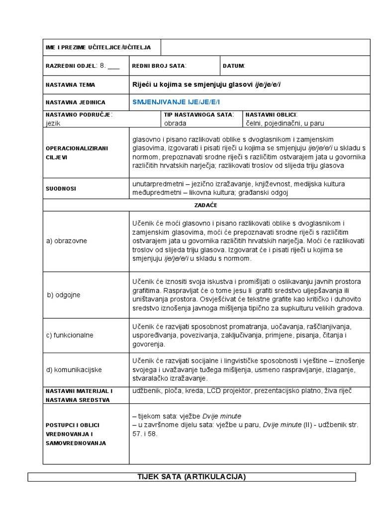 3 3 Smjenjivanje Ije Je e I | PDF