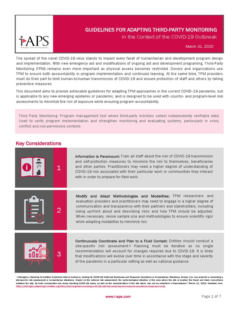Adapting Third-Party Monitoring for COVID-19 | PDF | Survey Methodology ...