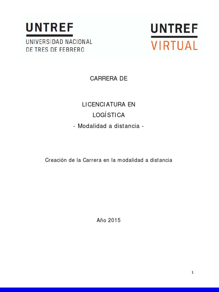 Logistica en La UNTREF | PDF | Logística | Plan de estudios
