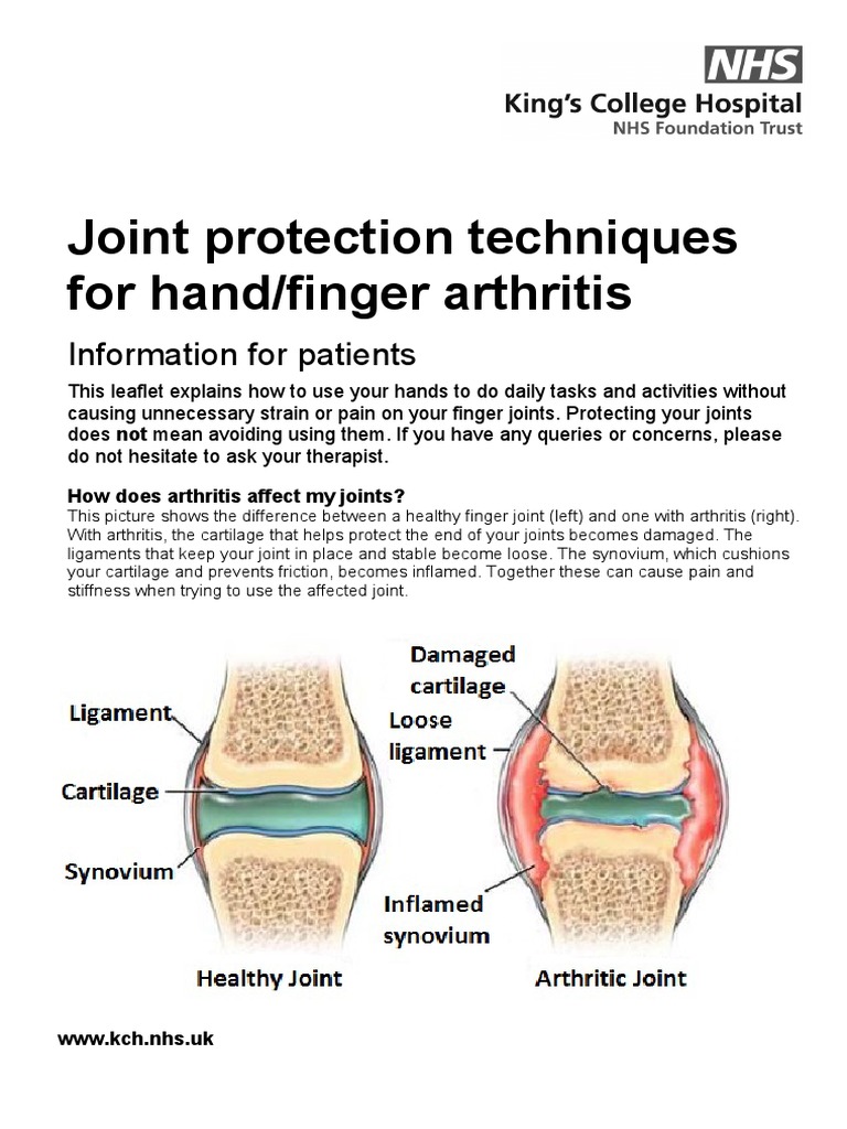 PL - 840.1 - Joint Protection Techniques For Hand - Finger Arthritis ...