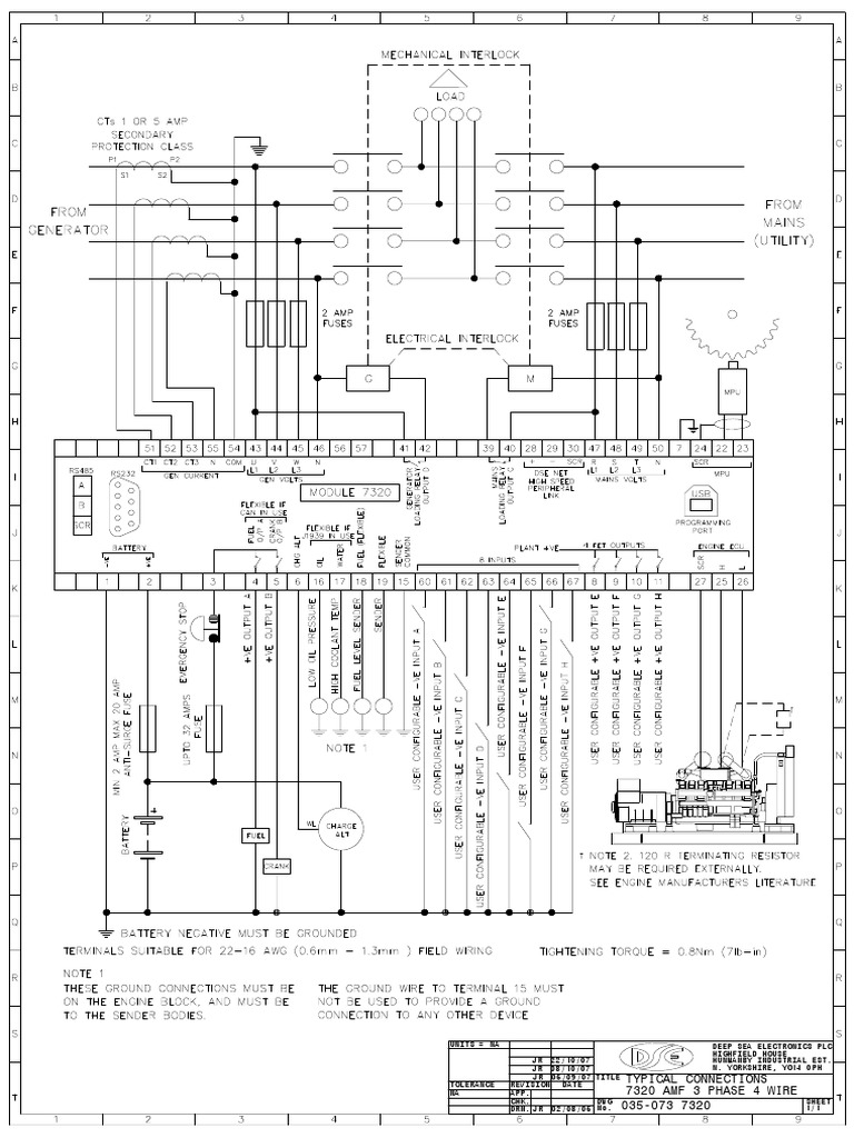 DSE 7320 Wiring Diagram Overview | PDF | Technology & Engineering