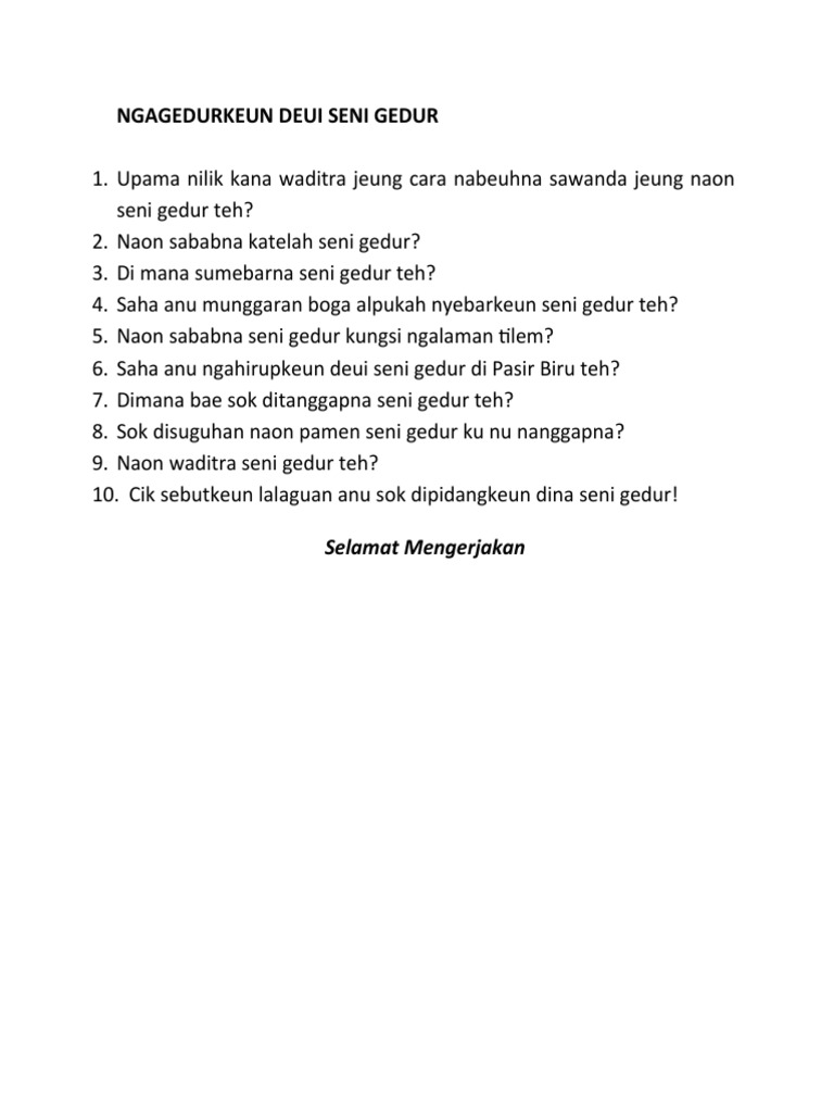 Ngagedurkeun Deui Seni Gedur | PDF