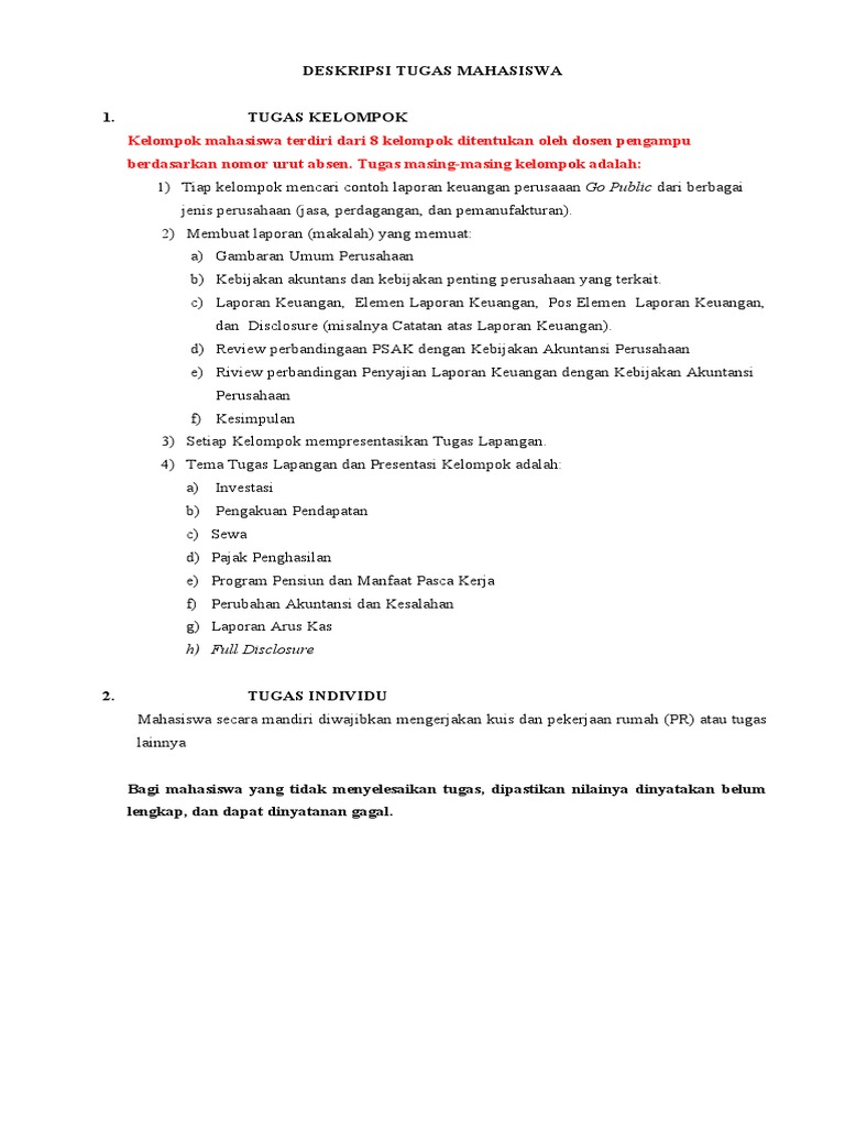 Deskrupsi - Tugas Mahasiswa - AKM 3 - S1 Akt | PDF | Pengelolaan Keuangan & Uang