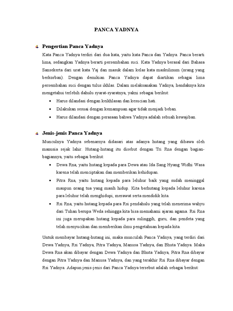 Panca Yadnya | PDF