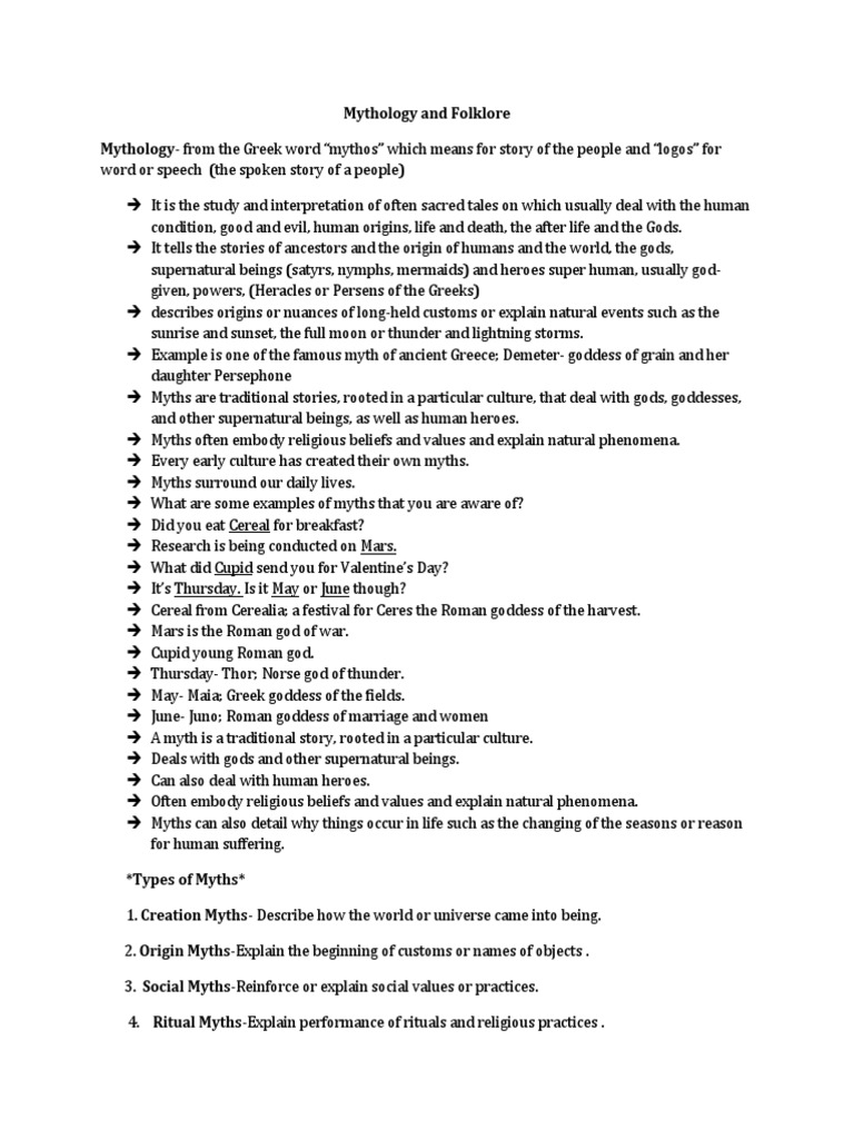 Mythology and Folklore | PDF | Folklore | Legends