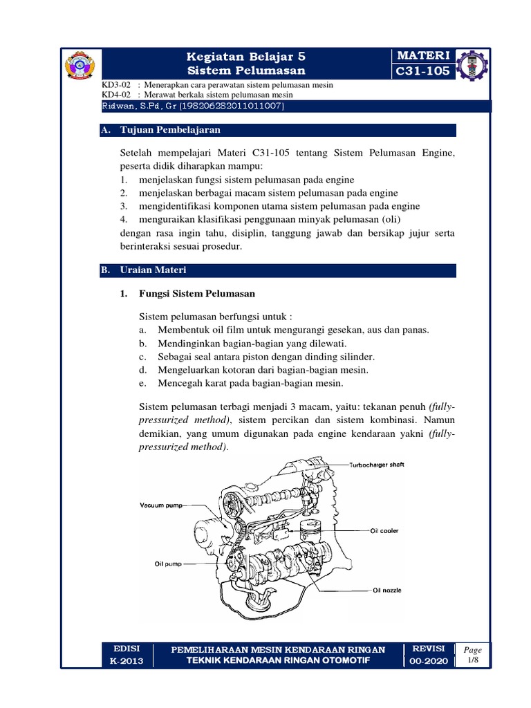 Sistem Utama Dan Kelengkapan Engine | PDF | Teknologi & Rekayasa