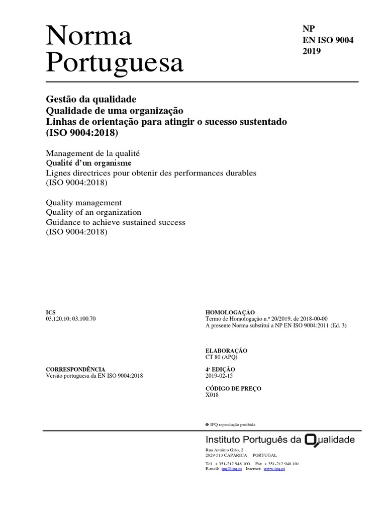 NP EN ISO 9004 - 2019 GQ - Linhas Orient Sucesso Sust (Full Permission ...