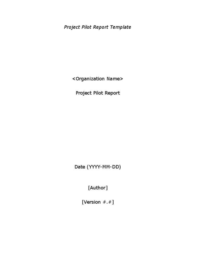 Project Pilot Report Template - 00CL | PDF | Risk | Business