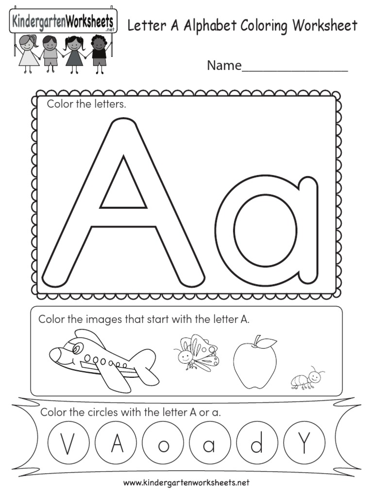 Dy V A O: Letter A Alphabet Coloring Worksheet | PDF