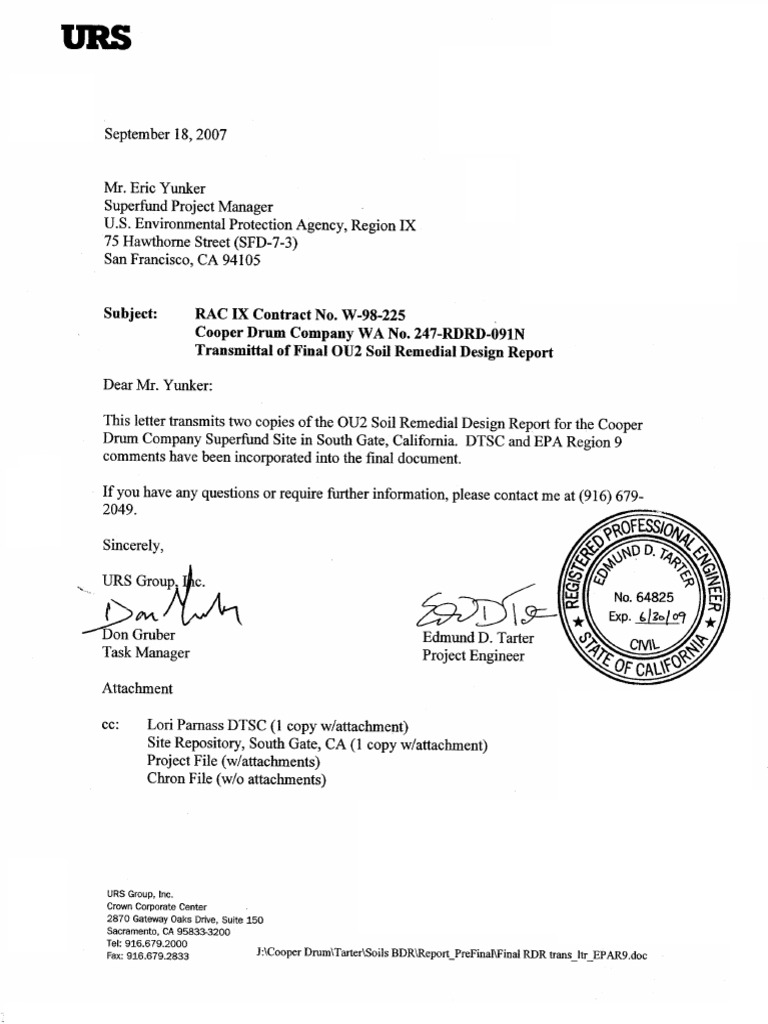 Soil Remedial Design Report | PDF | Superfund | Environmental Issues