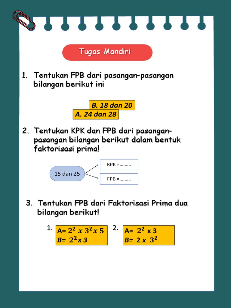 FPB dan KPK dari Faktorisasi Prima | PDF
