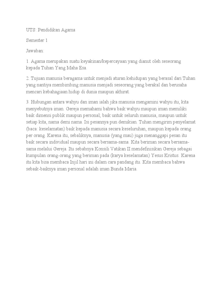 UTS Agama | PDF | Sains & Matematika
