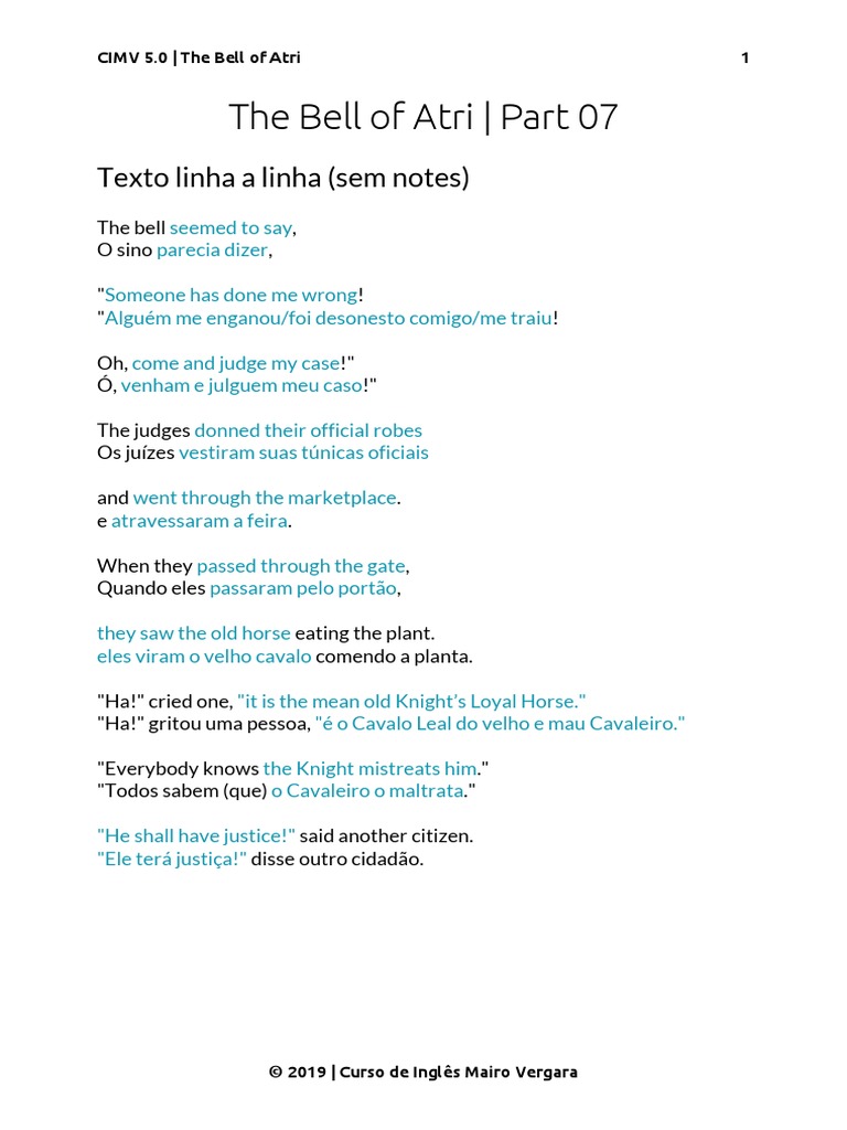 PDF The Bell of Atri 07 | PDF