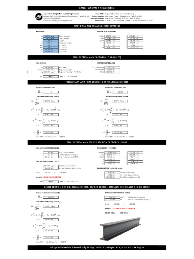 Design of Steel Column | Download Free PDF | Strength Of Materials ...