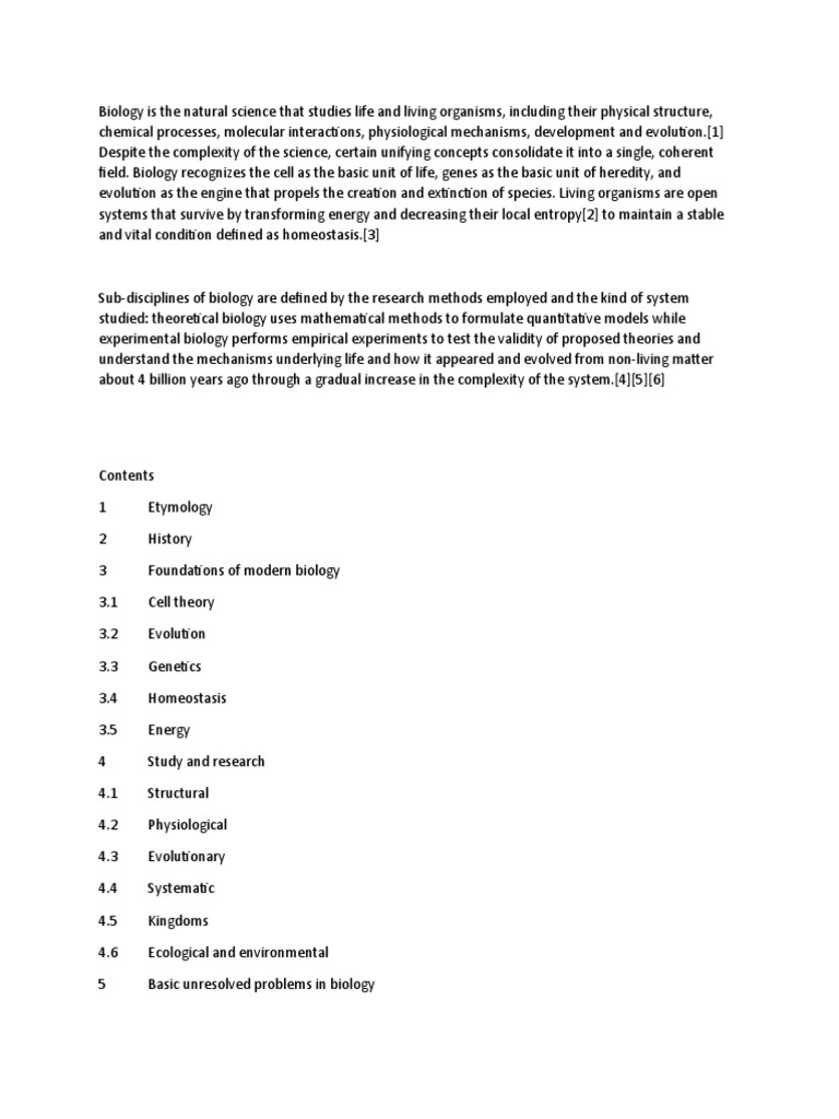 Biology and Its Etymology | PDF | Biology | Evolution