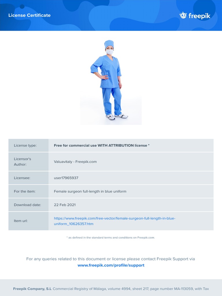License Female Surgeon Full Length in Blue Uniform 10626357 | PDF ...