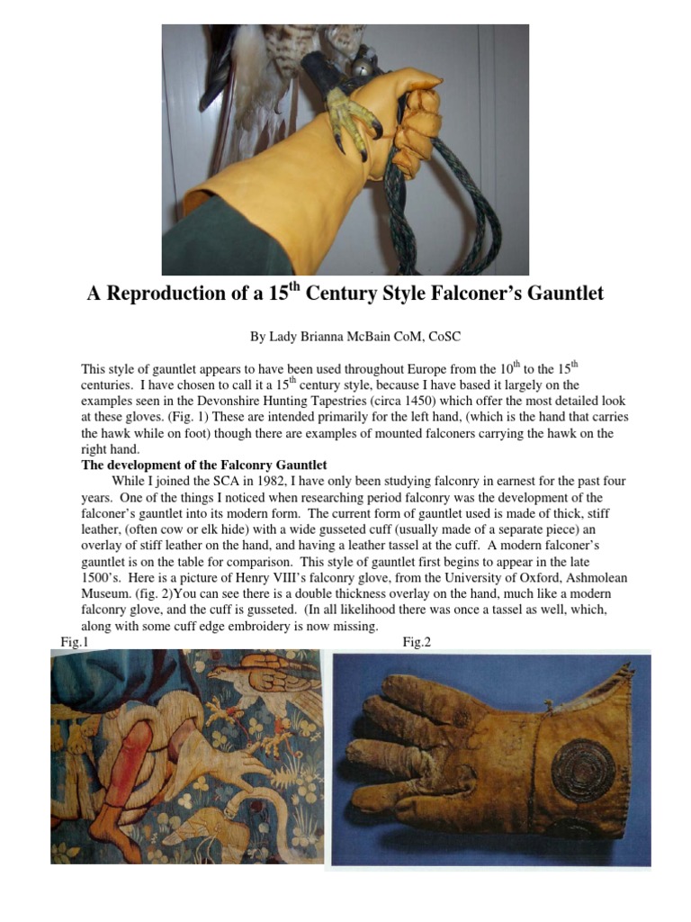A Reproduction of A 15 Century Style Falconer's Gauntlet | PDF ...