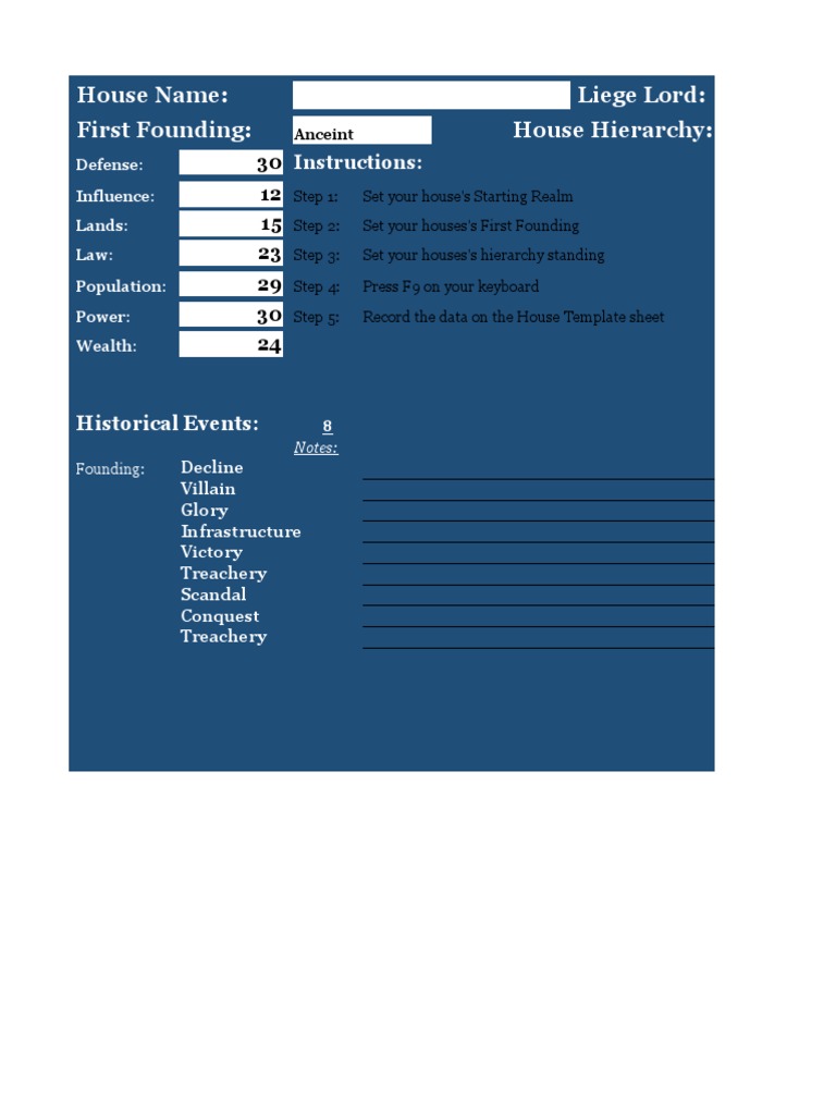 A Song of Ice and Fire House Generator | PDF | World Of A Song Of Ice ...