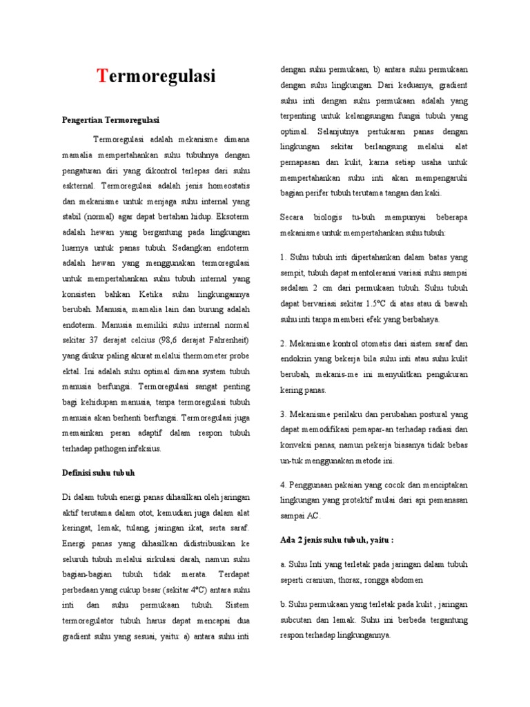 Termoregulasi | PDF