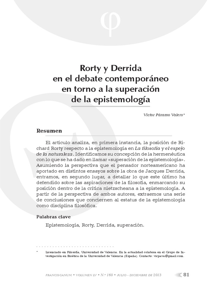 Páramo Valero, Víctor - Rorty y Derrida en El Debate Contemporáneo ...