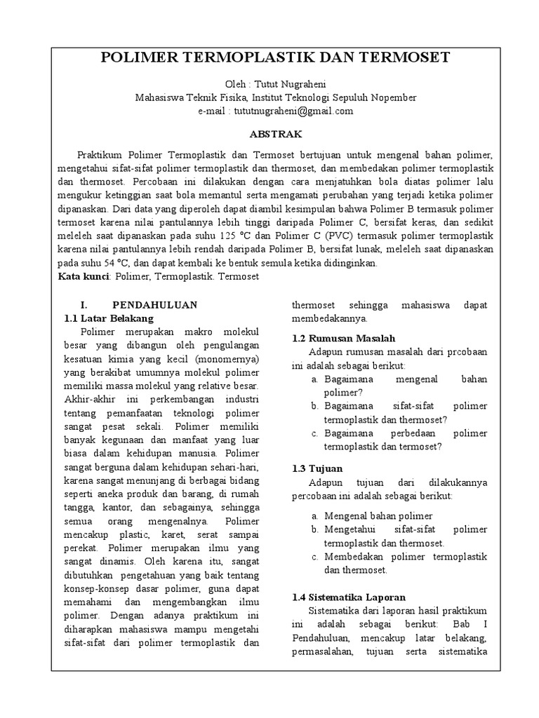 Polomer Termoplastik Dan Termoset | PDF