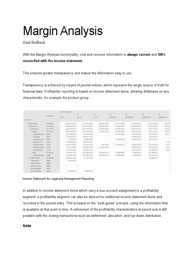 Margin Analysis: Send Feedback | PDF | Profit (Economics) | Income ...