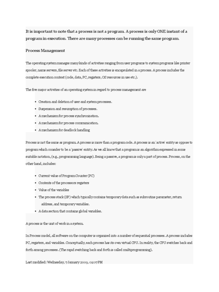 Operating Systems 2011 | PDF | Thread (Computing) | Process (Computing)