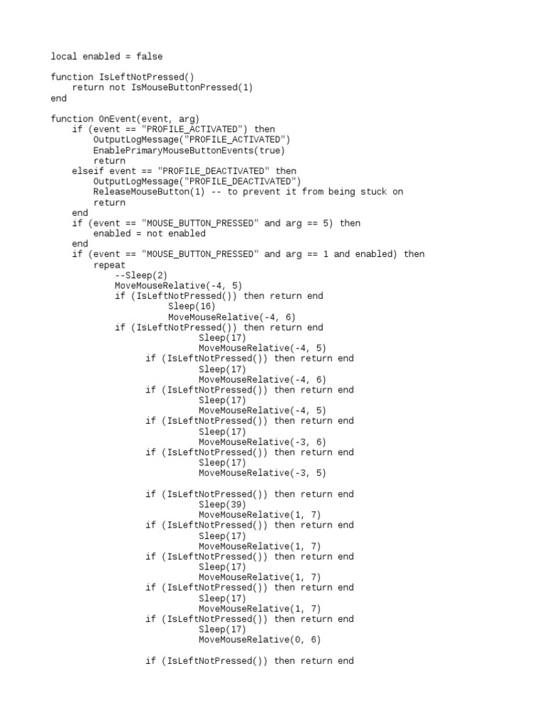 Automated Mouse Movement Script for Repeated Pattern | PDF