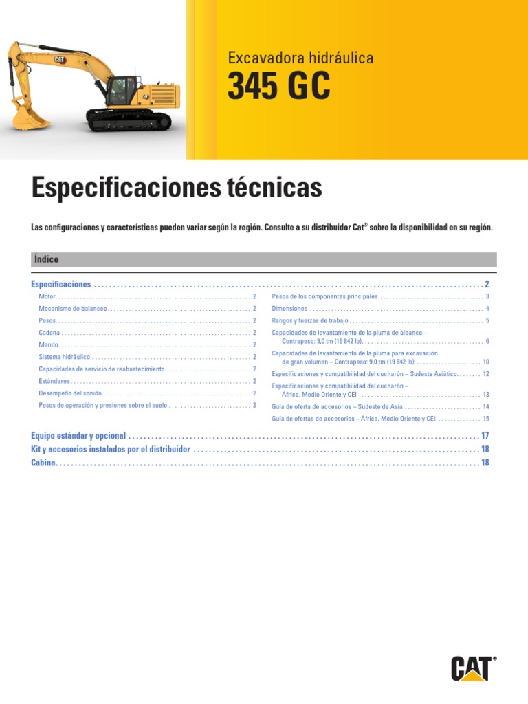 Cat 345xl | PDF | Cantidad | Cantidades fisicas