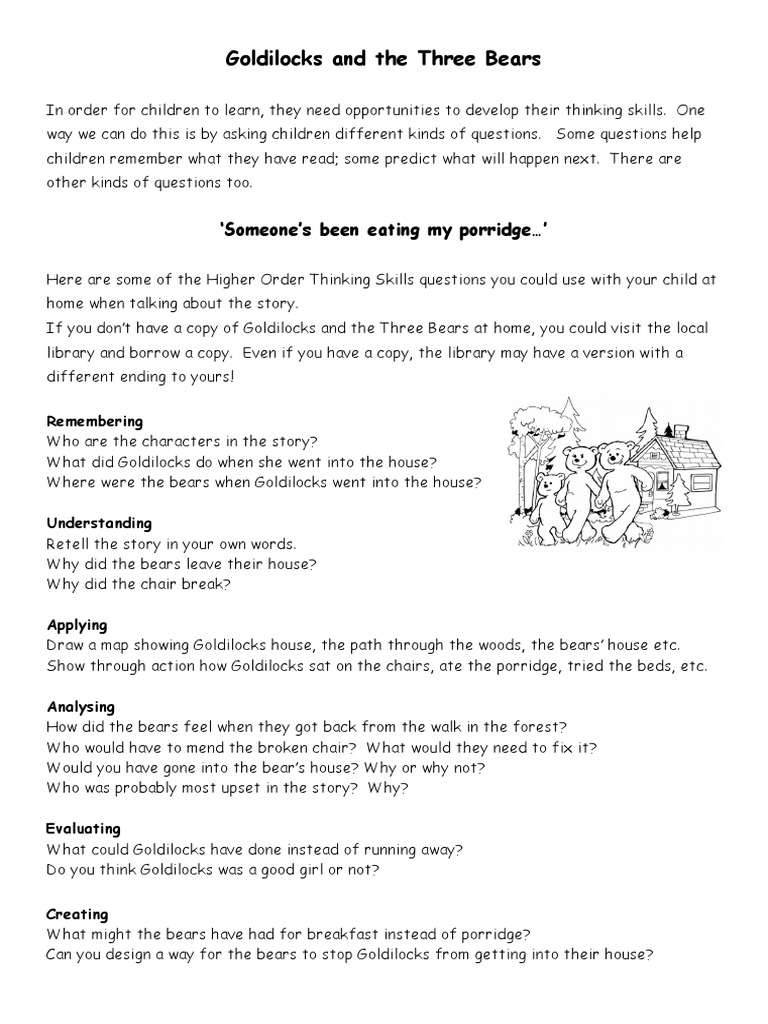 Goldilocks and The Three Bears: Someone's Been Eating My Porridge ' | PDF