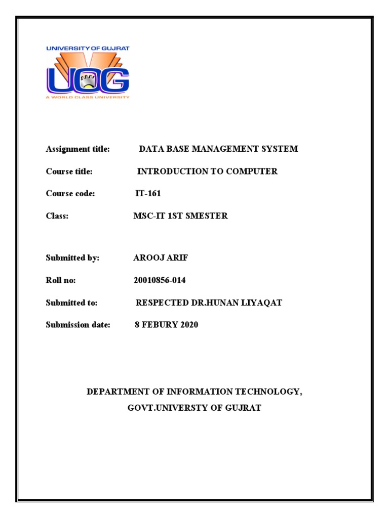 Assignment# 2 of ICT | PDF | Table (Database) | Databases