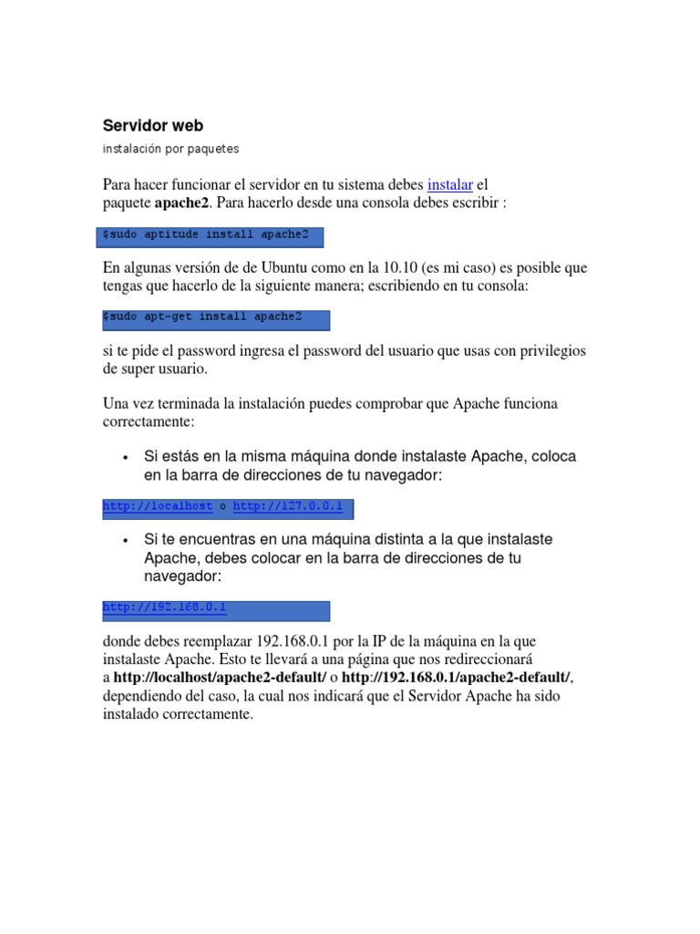 Servidor Web de Ubuntu | PDF | Servidor HTTP Apache | Red mundial