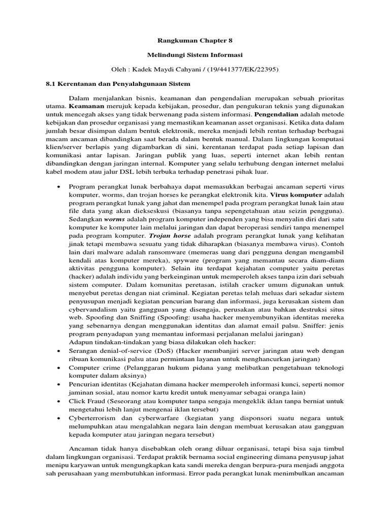 Rangkuman Chapter 8 | PDF