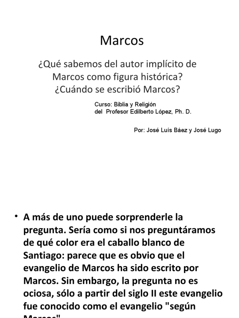 Autoria Del Libro de Marcos | PDF | Evangelio de Marcos | San Pedro
