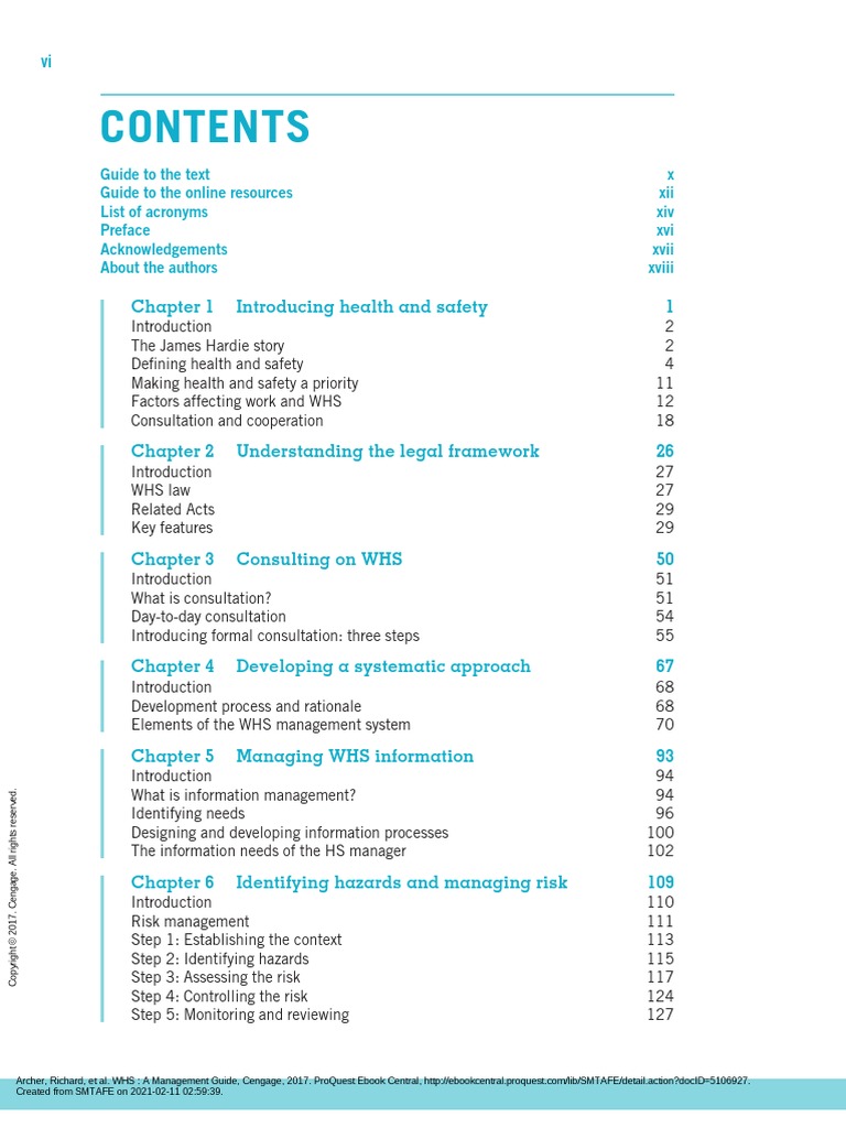 WHS A Management Guide - (Contents) | PDF | Occupational Safety And ...