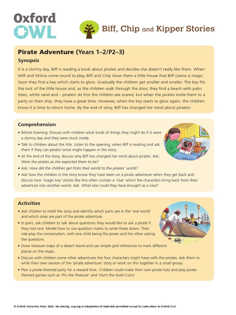 Pirate Adventure (Years 1-2/P2-3) : Synopsis | PDF