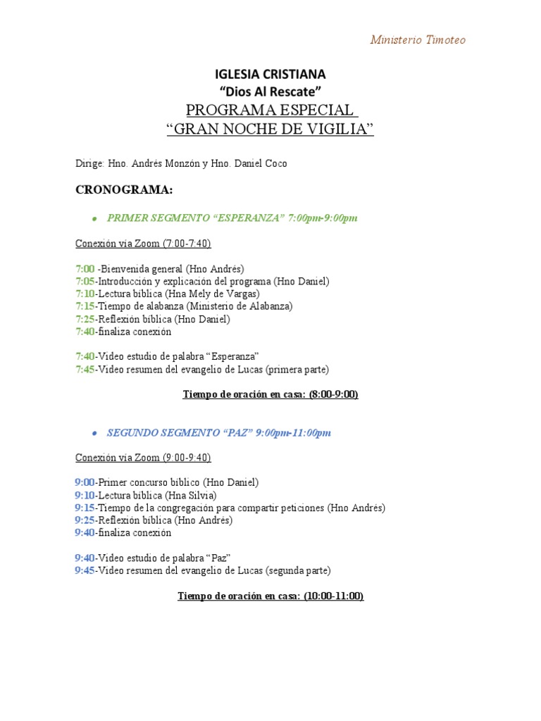 Programa Vigilia | PDF